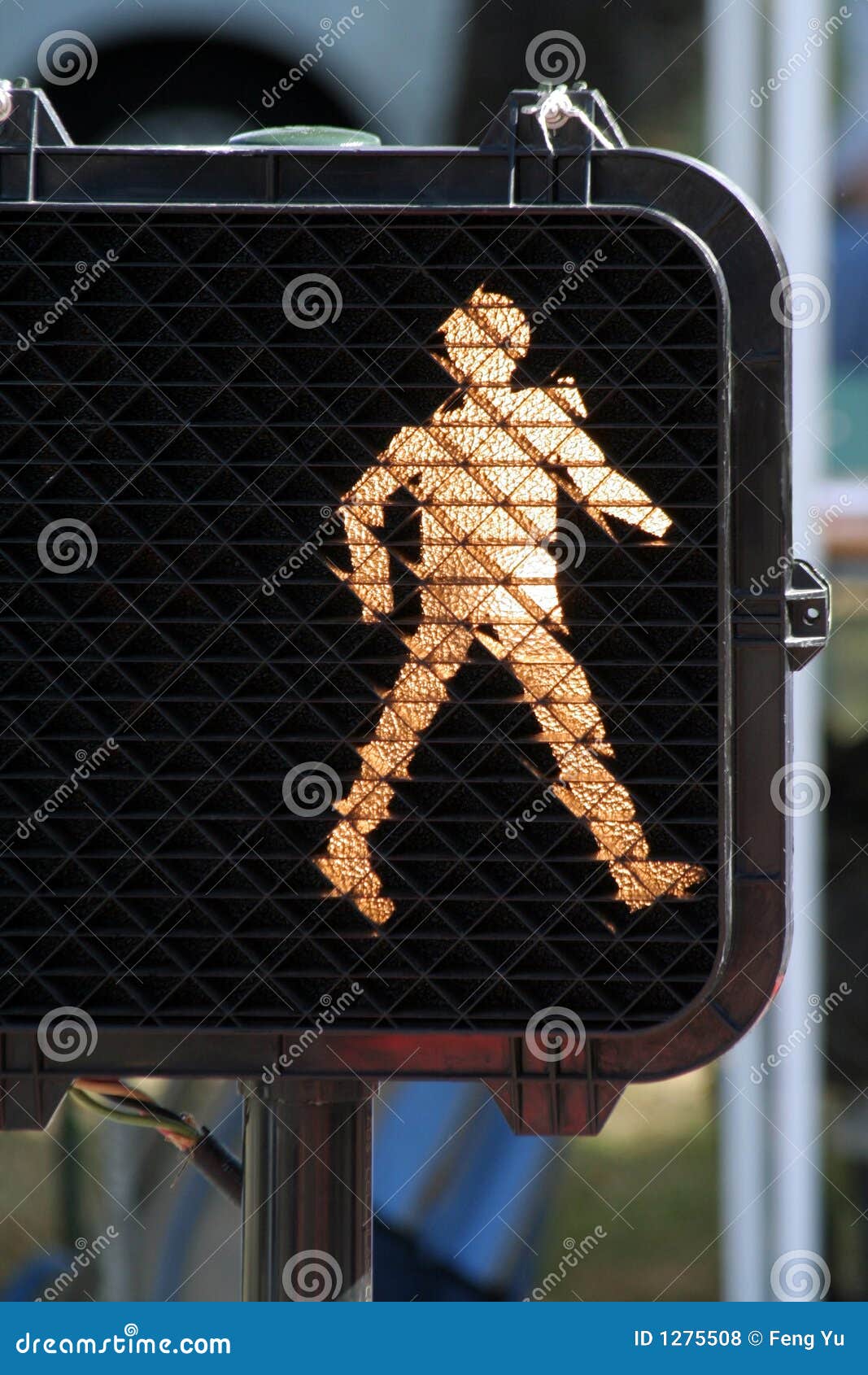 Walk sign stock photo. Image of traffic, yield, yellow - 1275508
