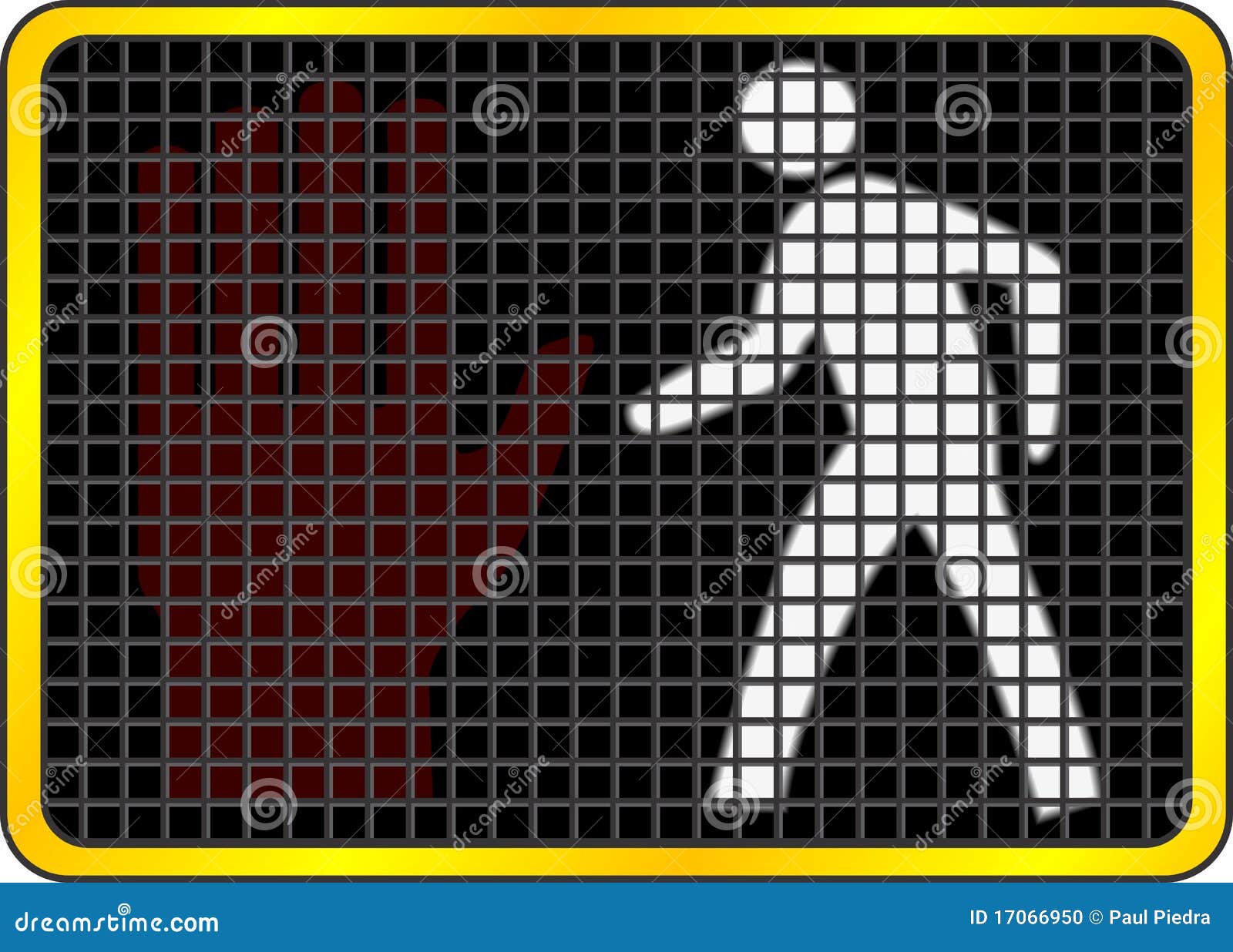 Walk Sign stock vector. Illustration of city, town, traffic - 17066950