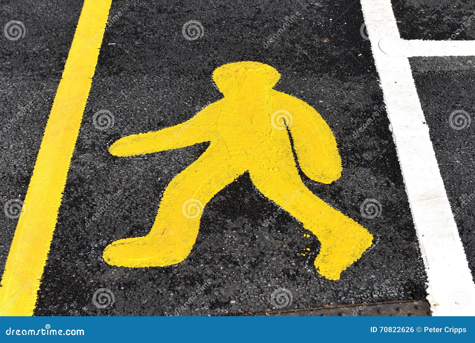 Walk sign stock photo. Image of paint, icon, pavement - 70822626
