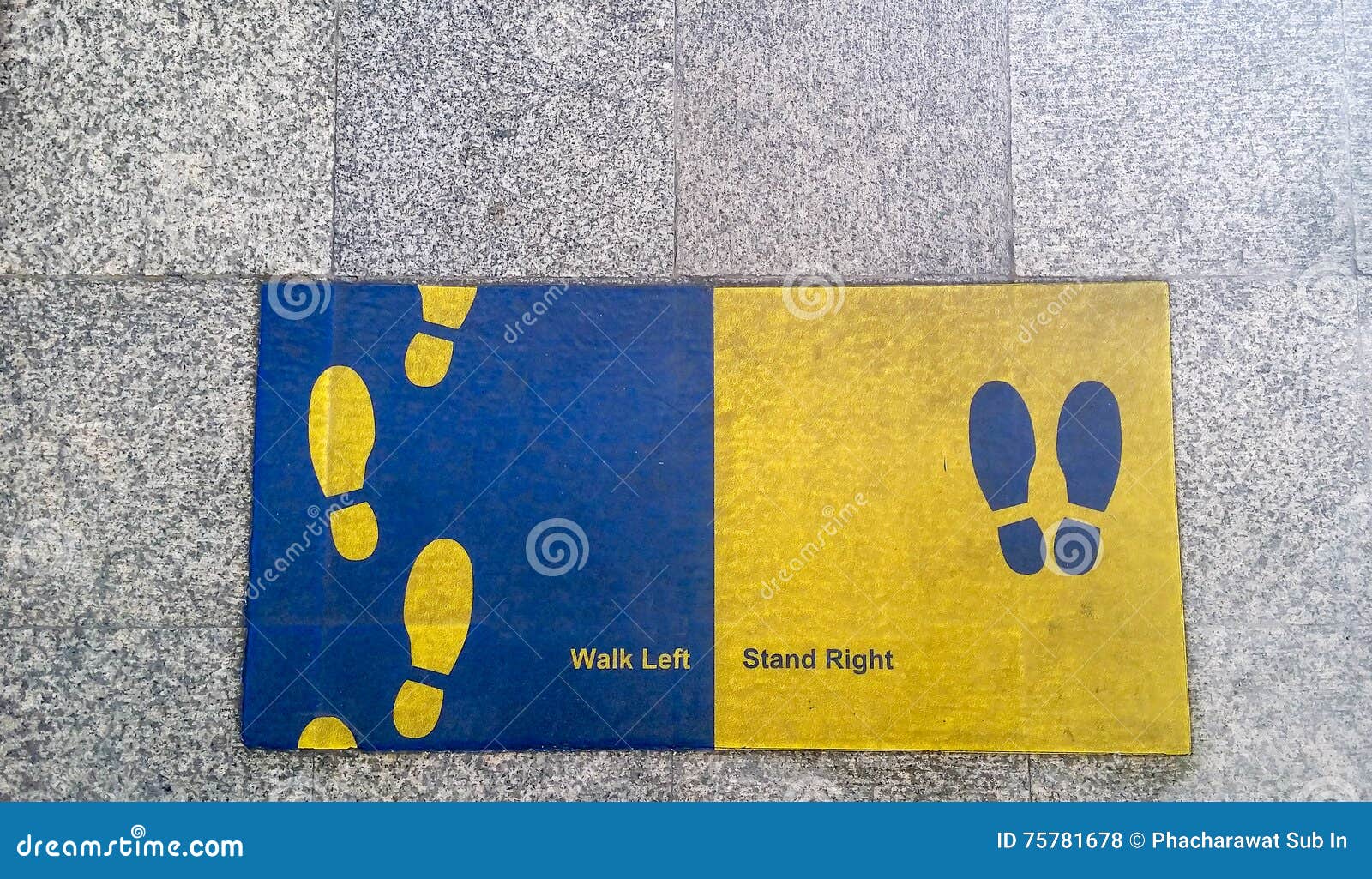 The Walk and Stand Symbol Label on the Ground Stock Photo - Image of ...