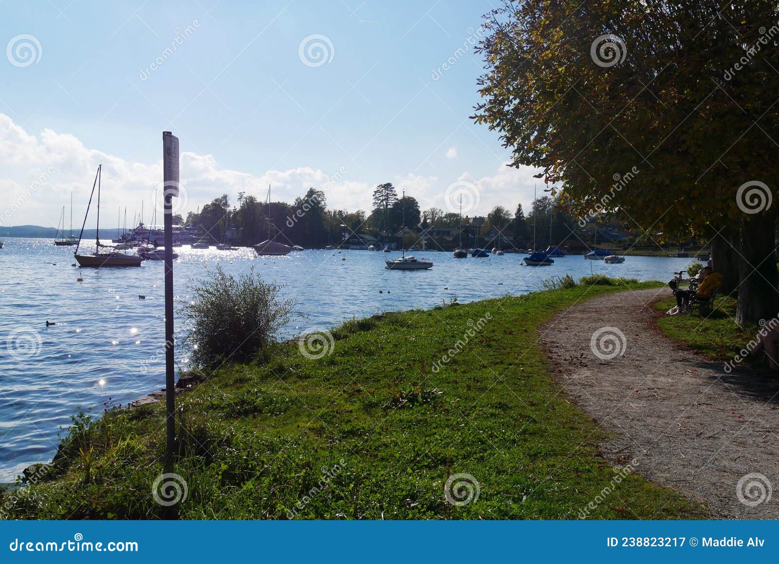 Walk at the Starberg Lake, Tutzing, Bavaria, Germany Editorial ...