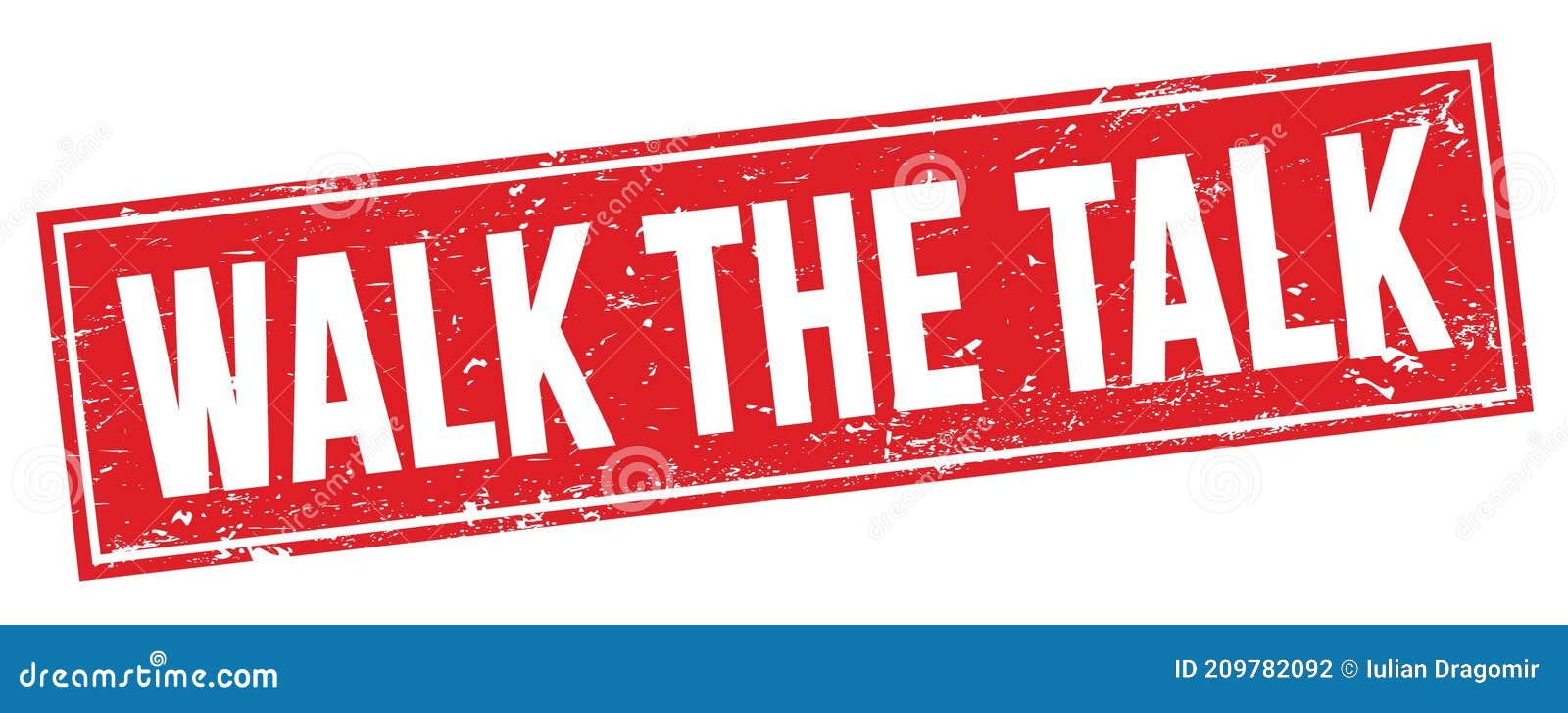 WALK the TALK Text on Red Grungy Rectangle Stamp Stock Illustration ...