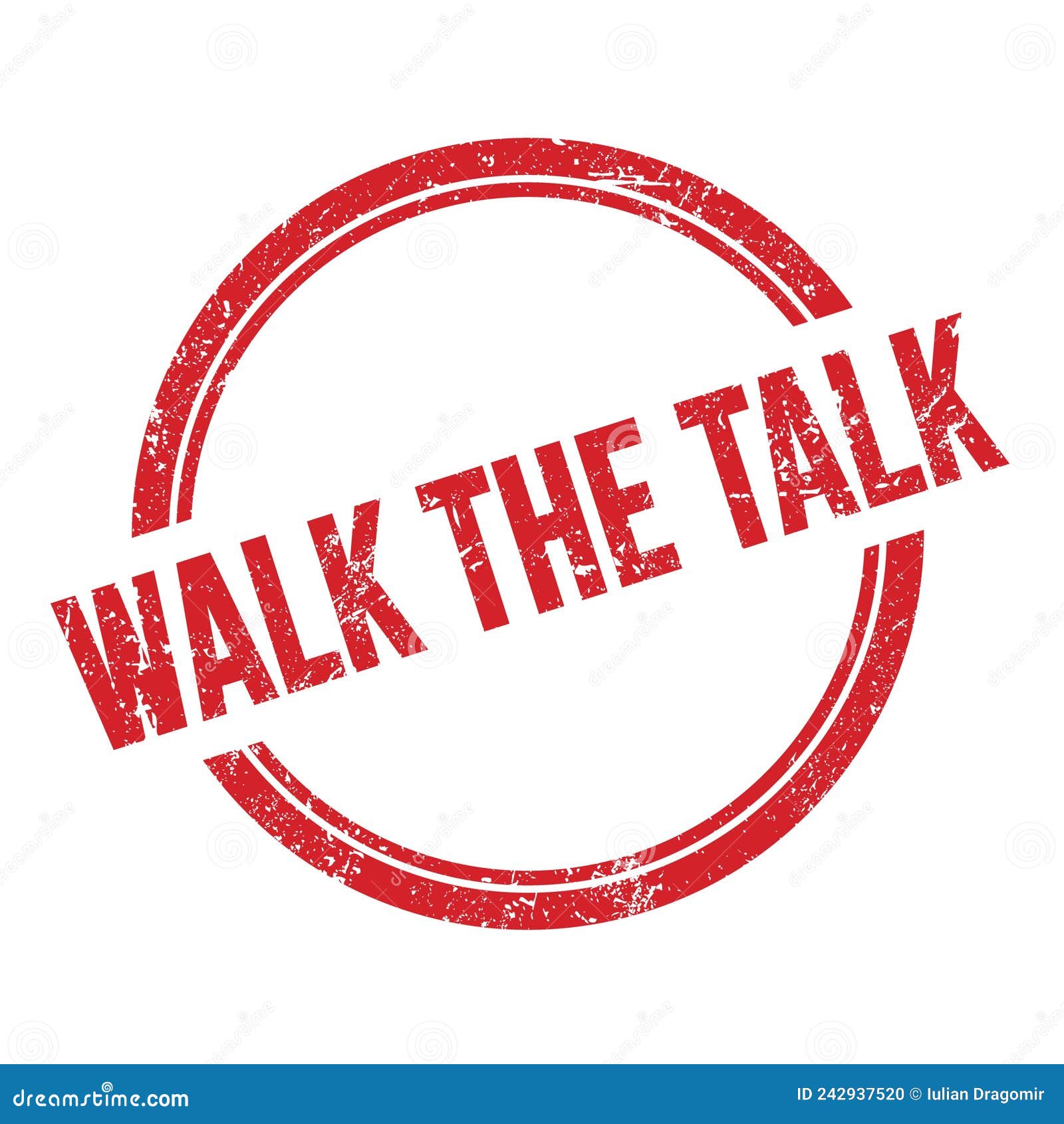WALK the TALK, Written on Red Round Stamp Stock Illustration ...