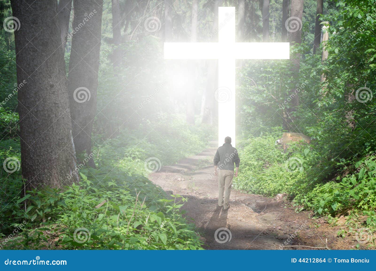 Walk to the Cross stock photo. Image of light, night - 44212864