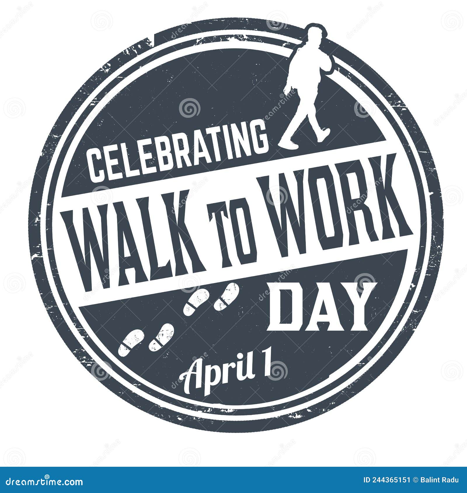 Walk To Work Day Grunge Rubber Stamp Stock Vector - Illustration of ...
