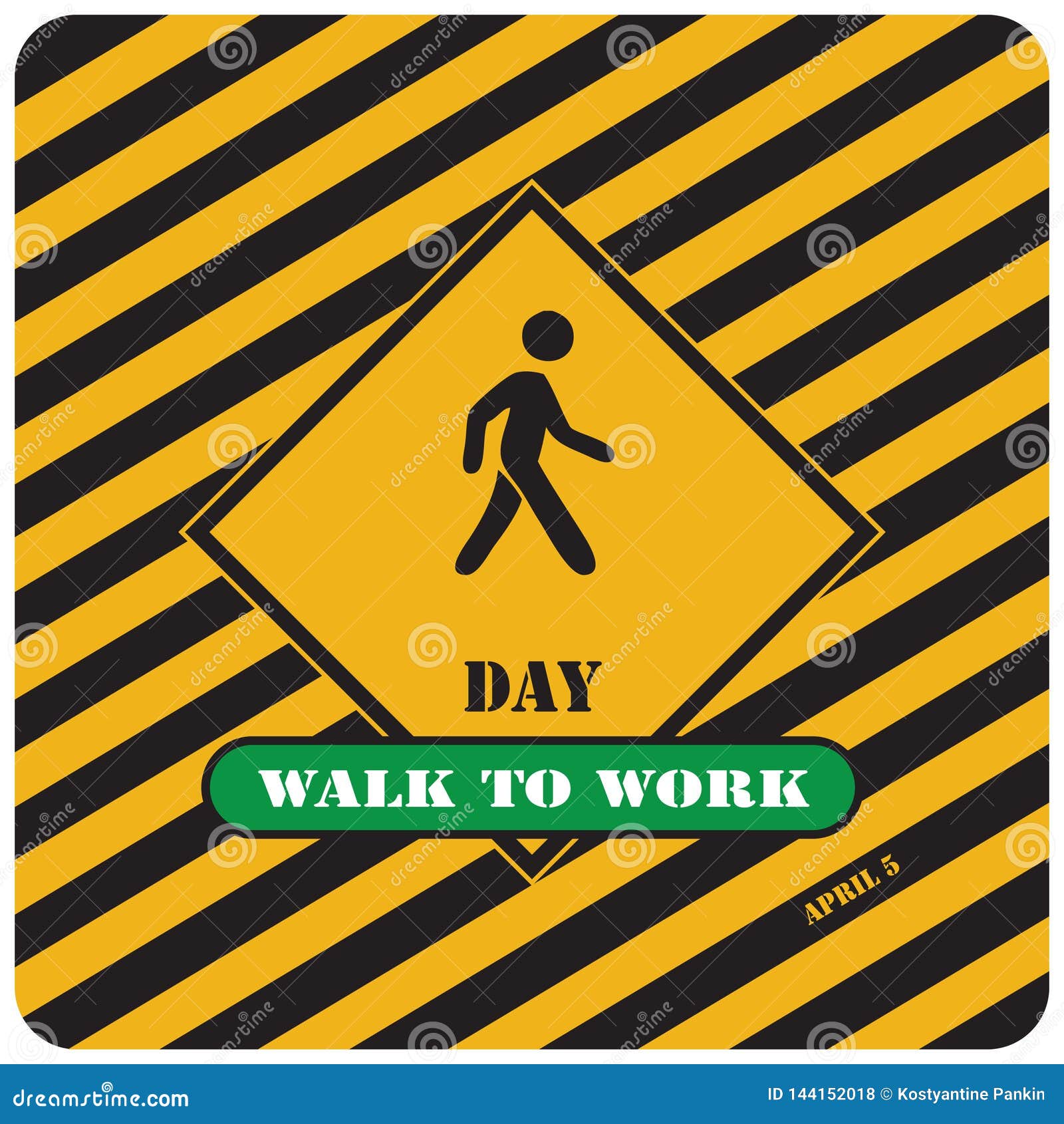 Walk to Work Day stock vector. Illustration of guide - 144152018