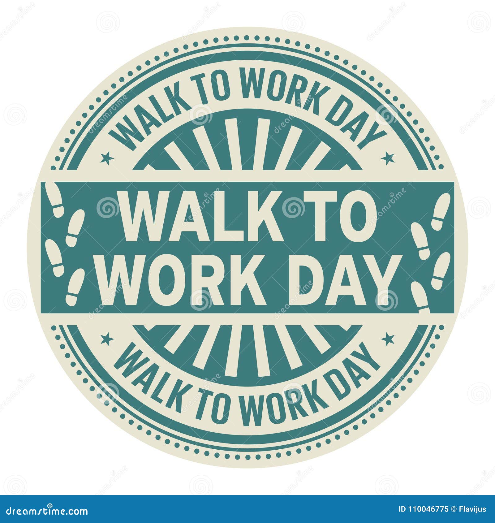 Walk to Work Day stamp stock vector. Illustration of exercise - 110046775