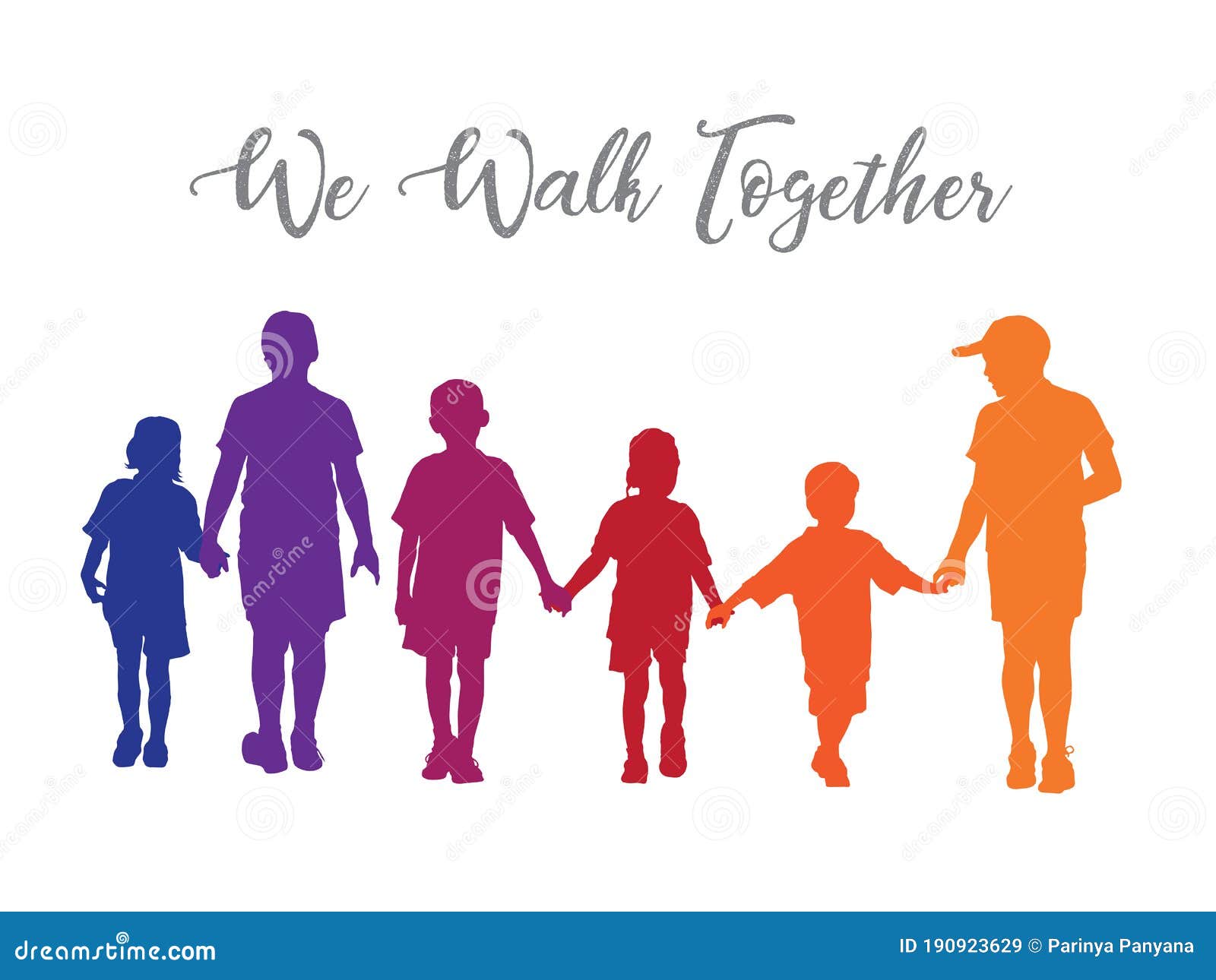 We Walk Together stock vector. Illustration of people - 190923629