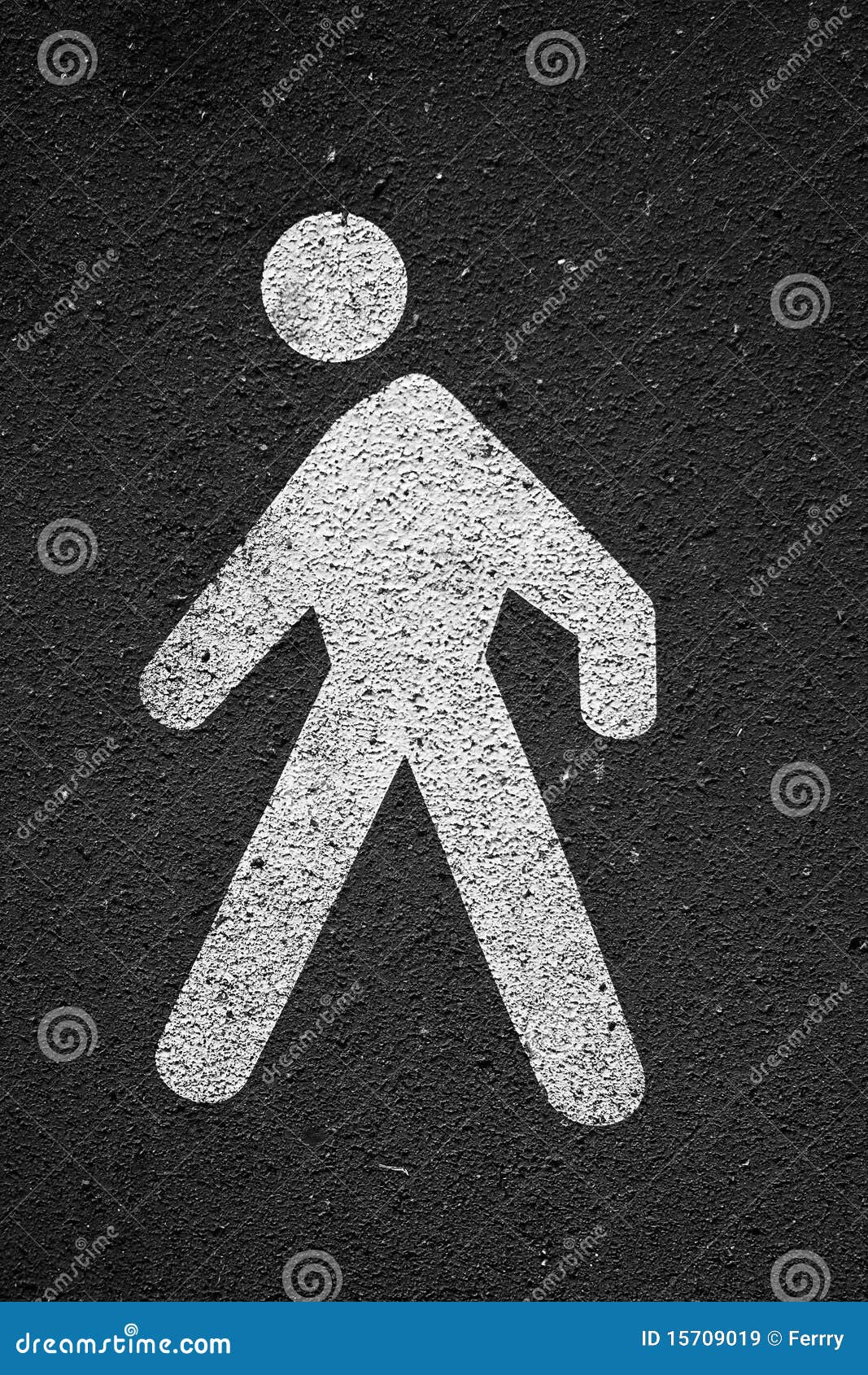 Walk Traffic Sign on the Ground Stock Image - Image of paint, close ...