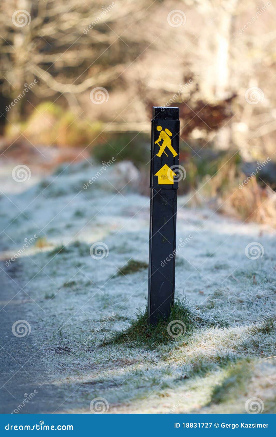 Walk trail sign stock image. Image of fresh, rock, spring - 18831727