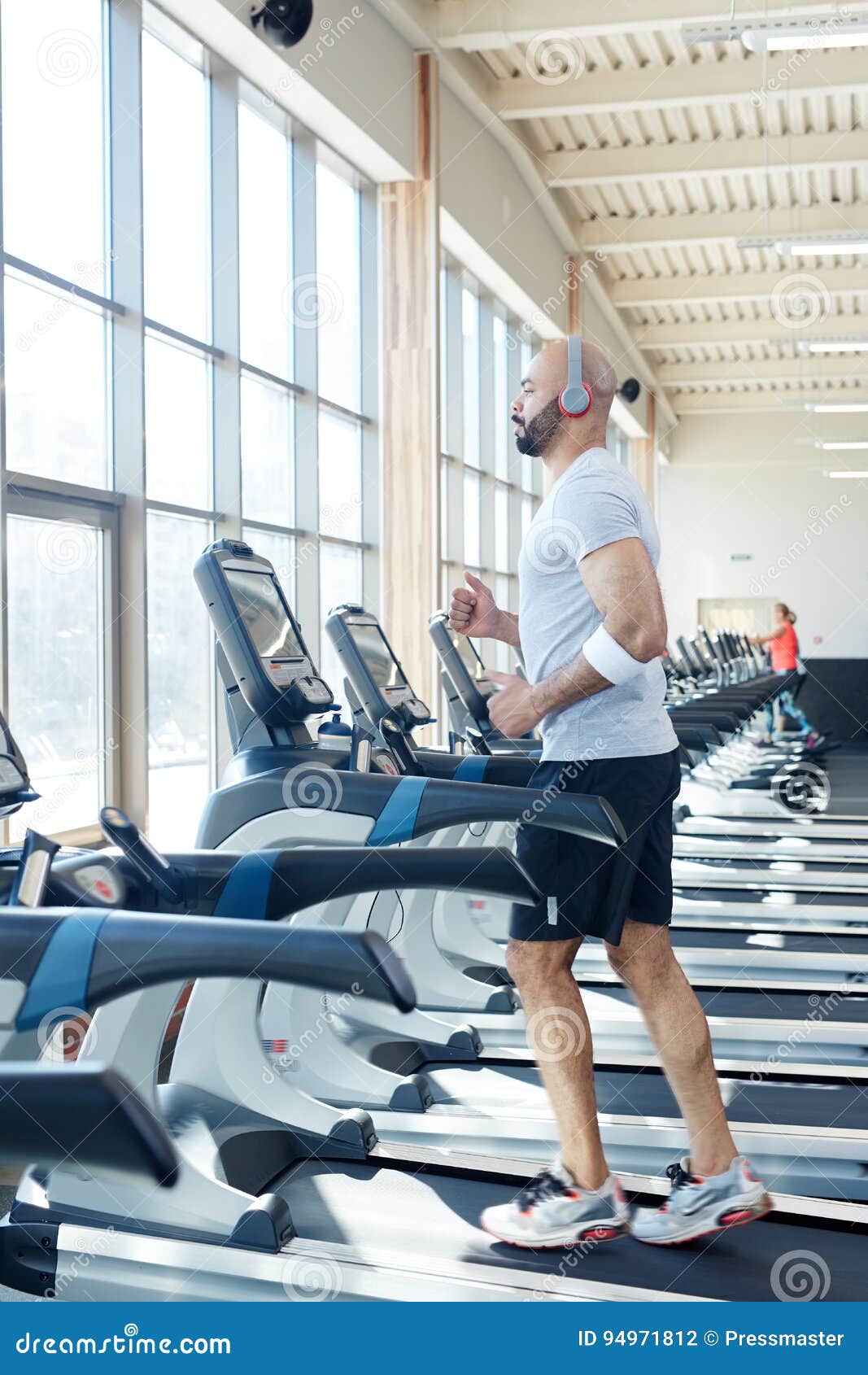 Walk on treadmill stock photo. Image of activity, exercising - 94971812