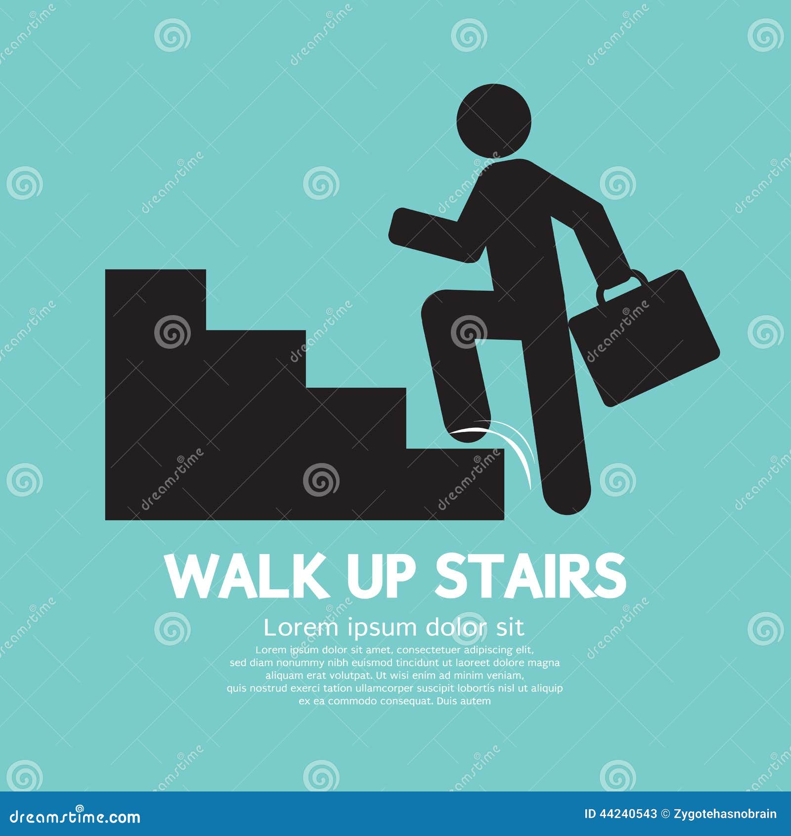 Walk Up Stairs Symbol stock vector. Illustration of walking - 44240543