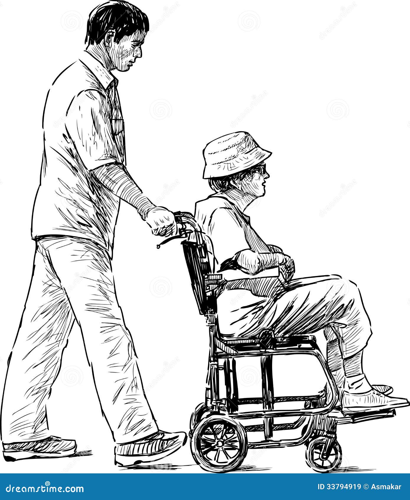 On a walk stock vector. Illustration of sketch, isolated - 33794919