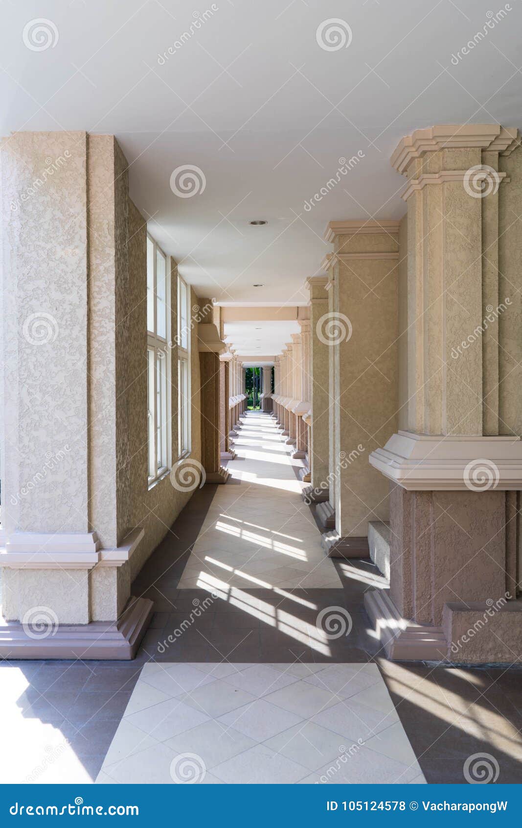 Walk Way Coridor or Retro Style Stock Photo - Image of long, daytime ...