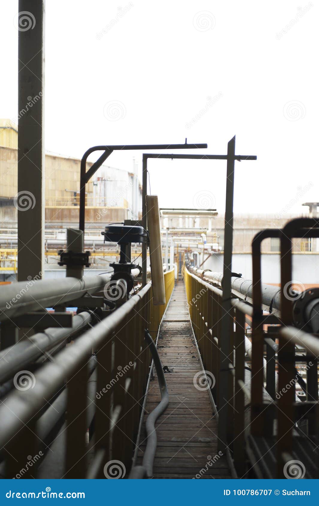 Walk way in factory. stock image. Image of equipment - 100786707