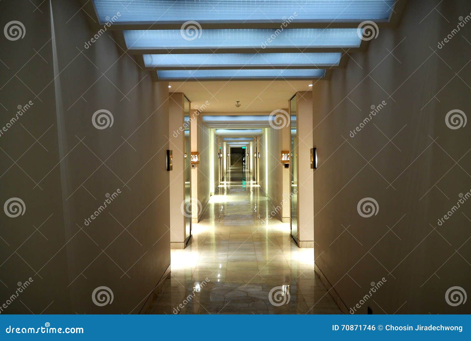 Walk way in hotel stock photo. Image of corridor, design - 70871746