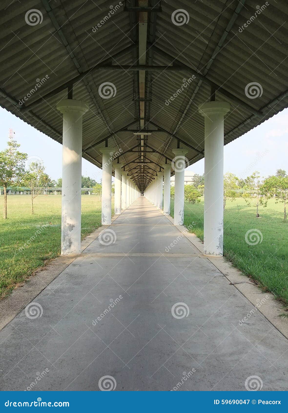 The Walk Way is Long and Far Away. Stock Image - Image of infinity ...