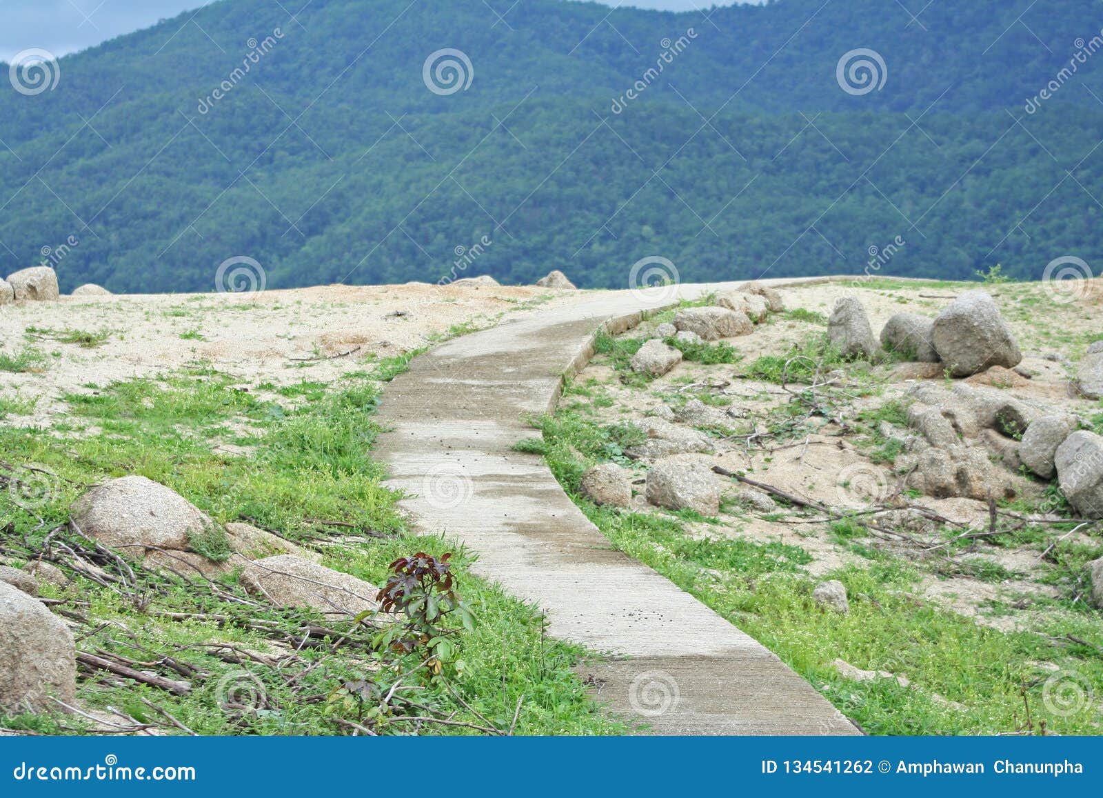Walk way in mountain stock photo. Image of beauty, asia - 134541262