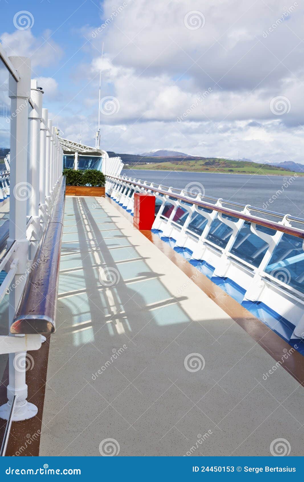 Walk Way on Sundeck of the Cruise Ship Stock Image - Image of boat ...