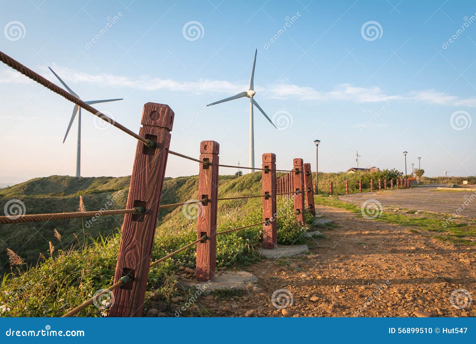 Walk Way To Power Generation Wind Turbine Stock Photo - Image of ...