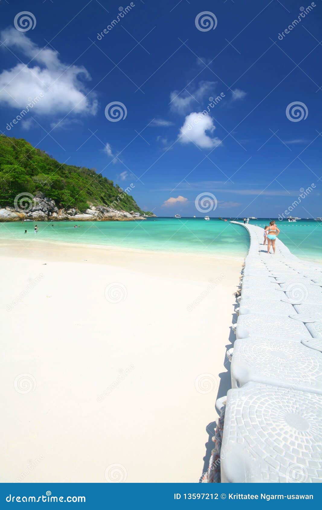 Walk Way To the White Sand Beach Stock Photo - Image of heaven, lake ...