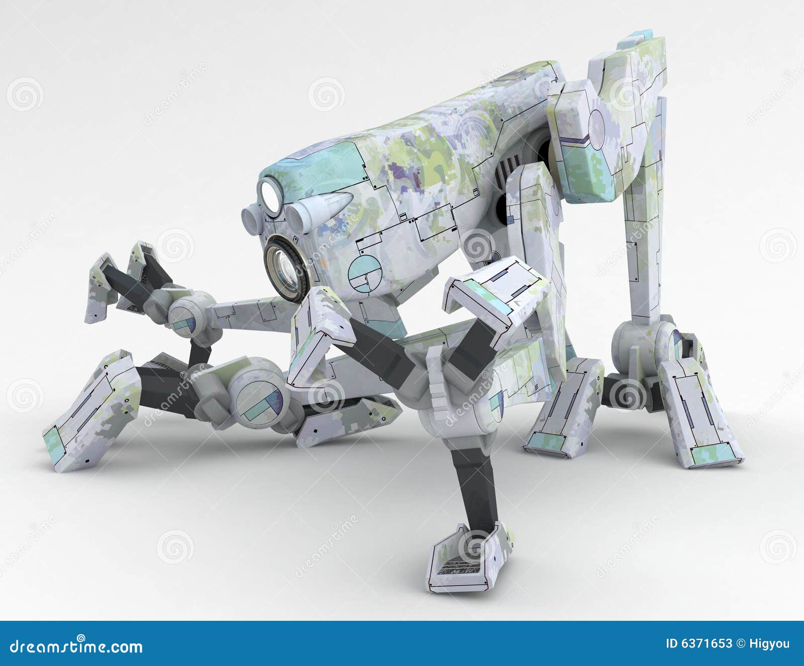 Walker Robot, Crouch stock illustration. Illustration of technology ...