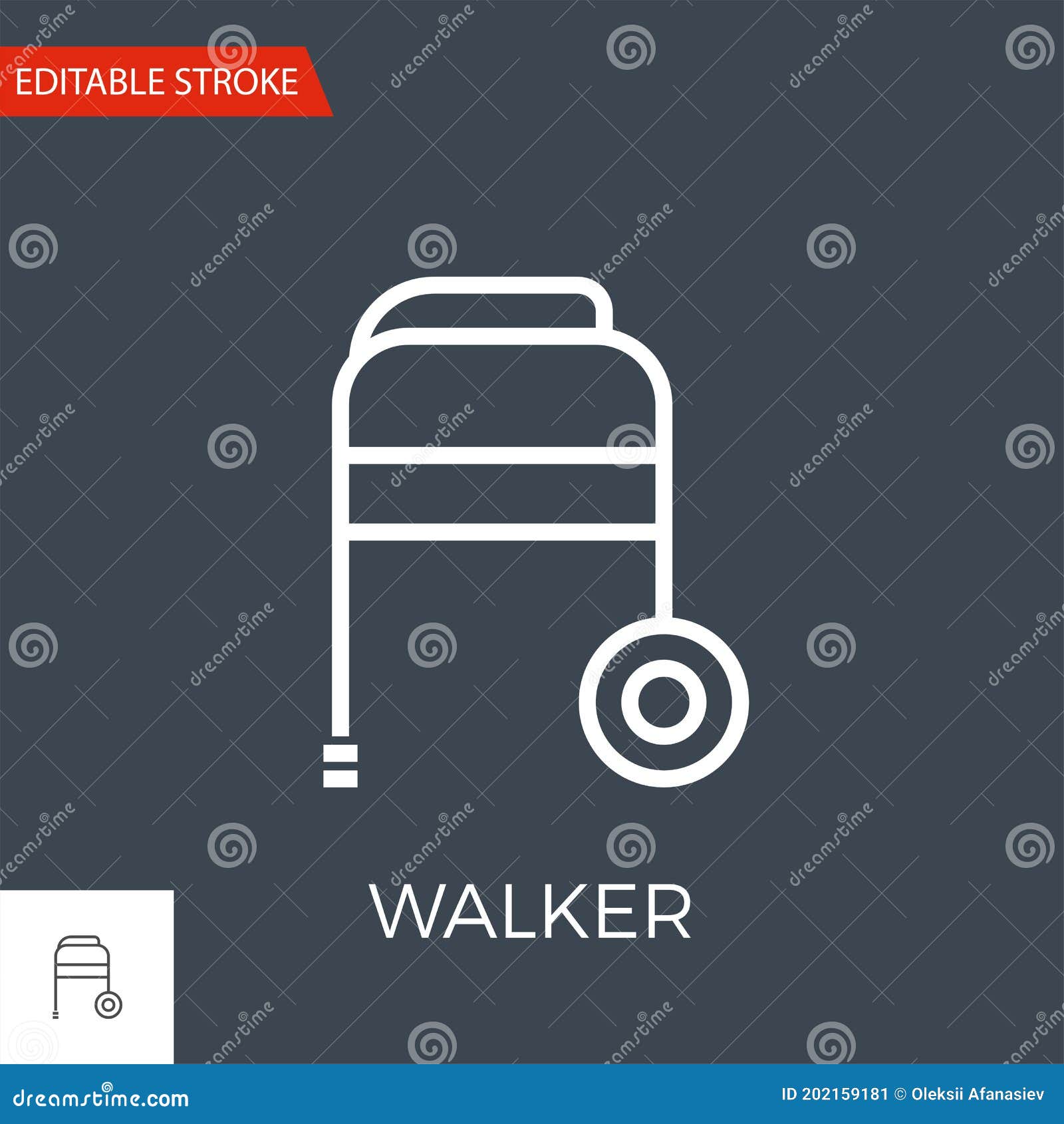 Walker Vector Icon stock vector. Illustration of icon - 202159181