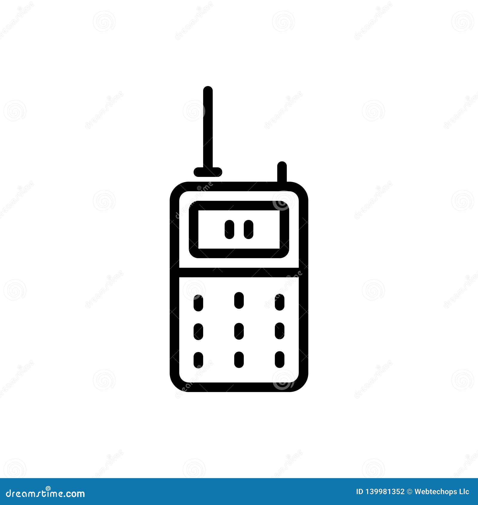 Black Line Icon for Walkie Talkie, Security and Radio Stock Vector ...