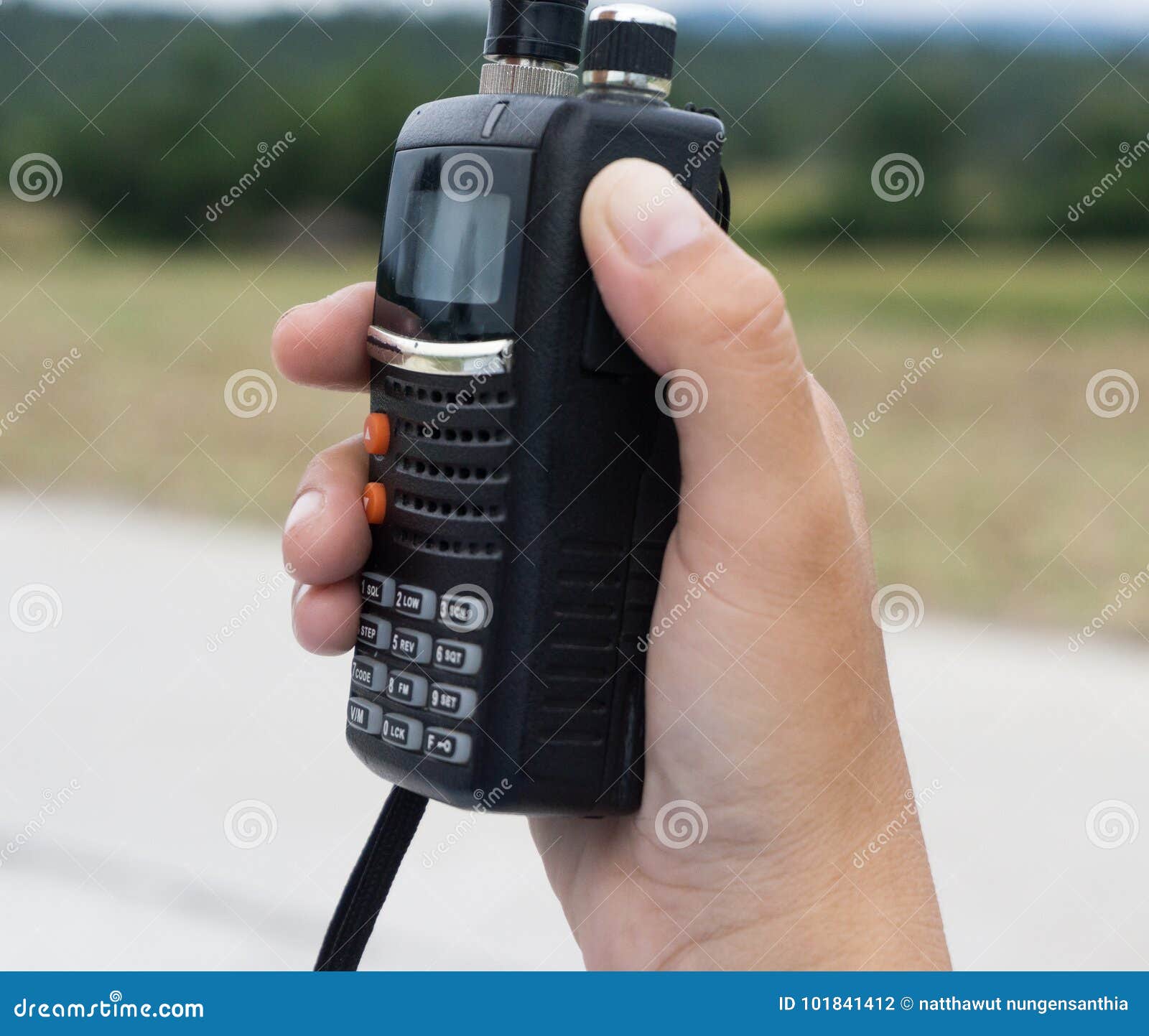 Walkie-talkie Radio in Hand Stock Photo - Image of talking, holding ...