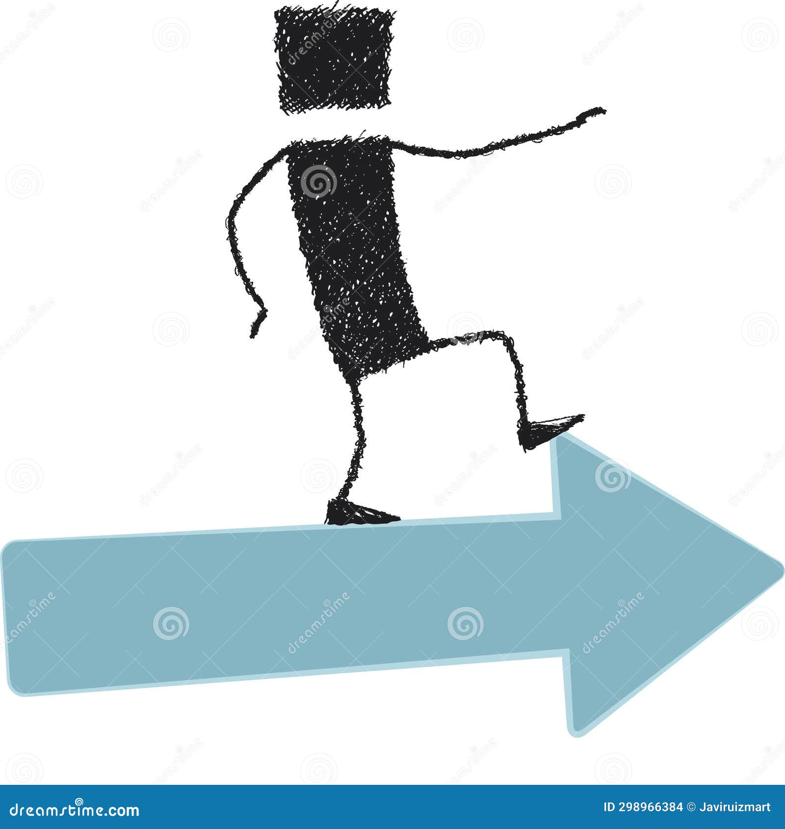 Walking Above the Arrow, Stick Figure Stock Illustration - Illustration ...