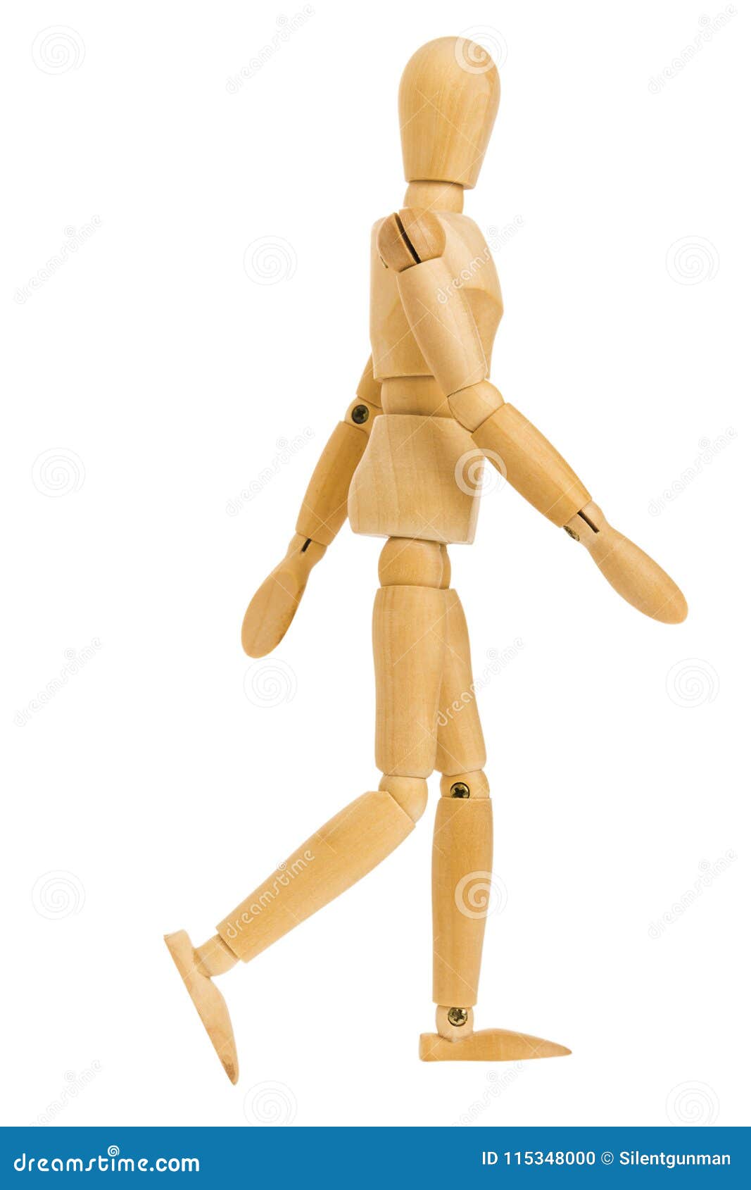 Walking Action of Wooden Figure Stock Photo - Image of dummy, manikin ...