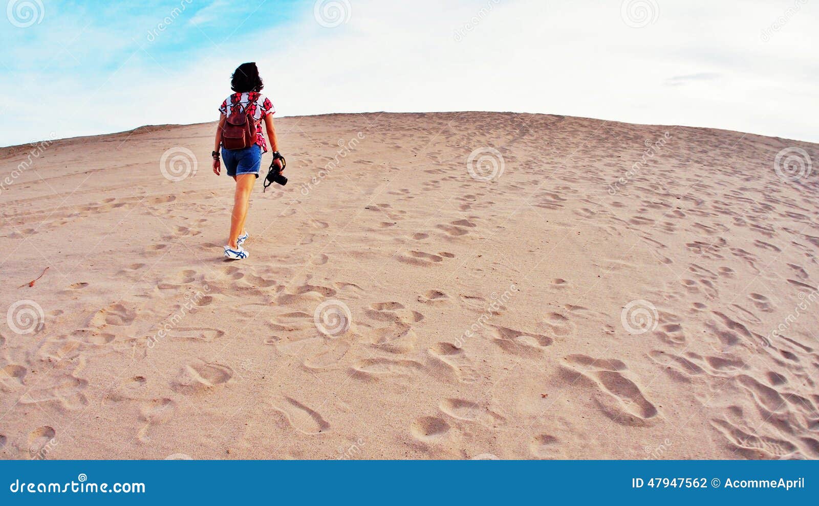 Walking alone in desert. editorial photography. Image of alone - 47947562