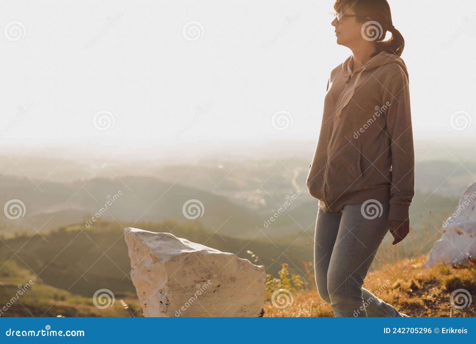 Walking alone stock photo. Image of looking, girl, hiking - 242705296