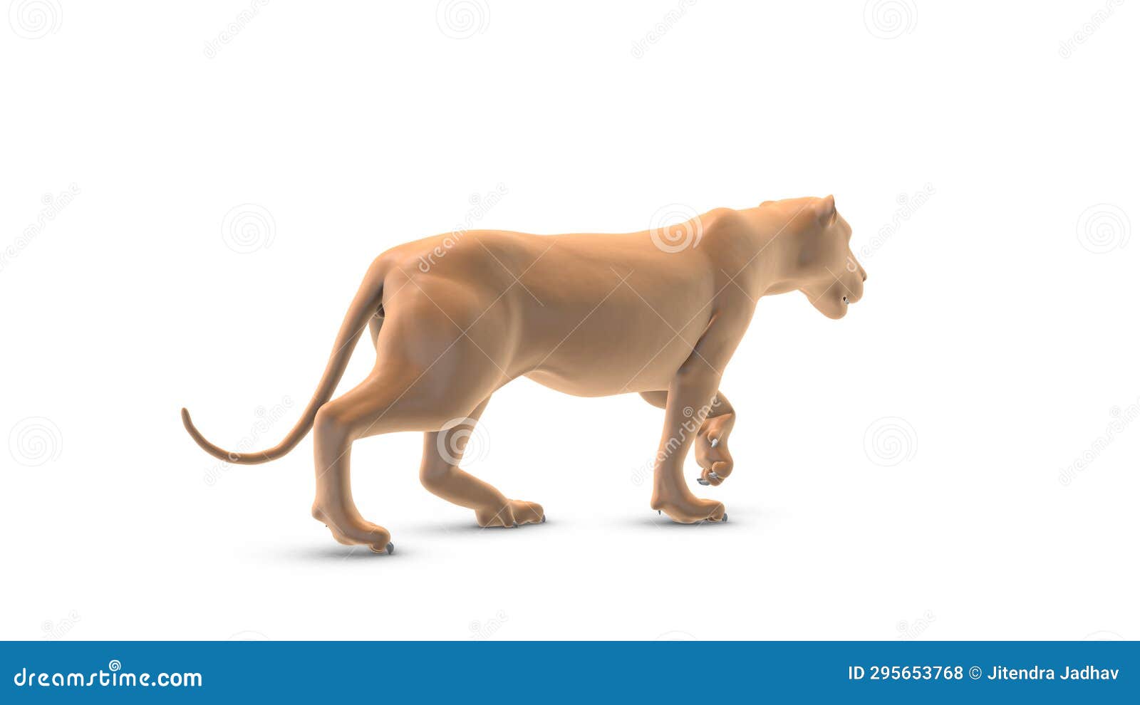 Walking Animated Lion on a White Background Stock Illustration ...