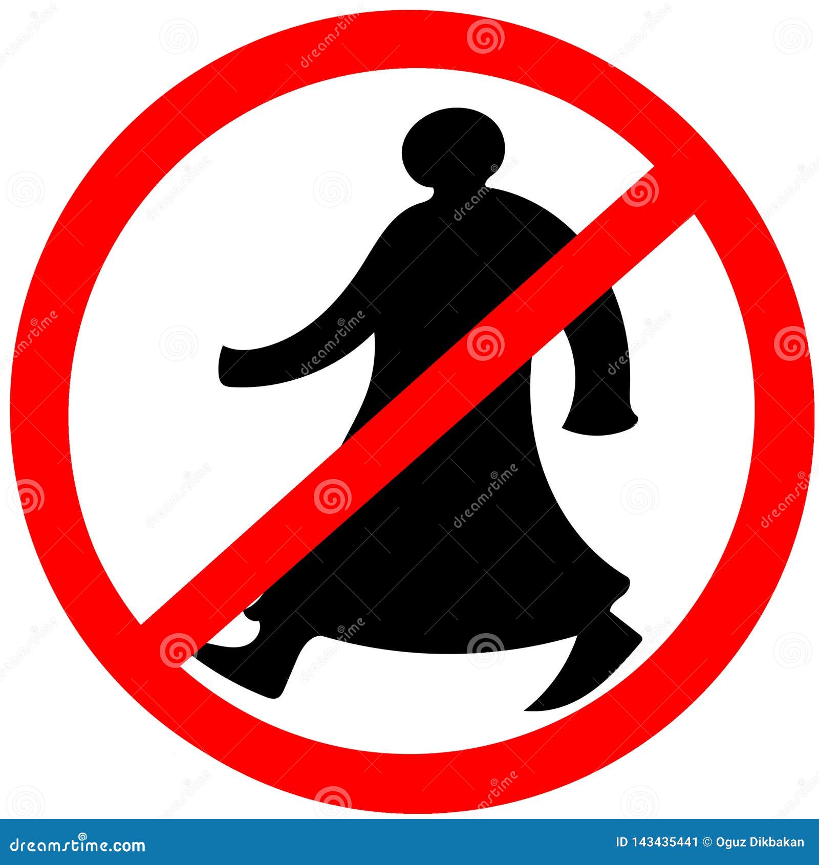 Walking Arab Circular Prohibition Road Sign Warning Caution Isolated ...