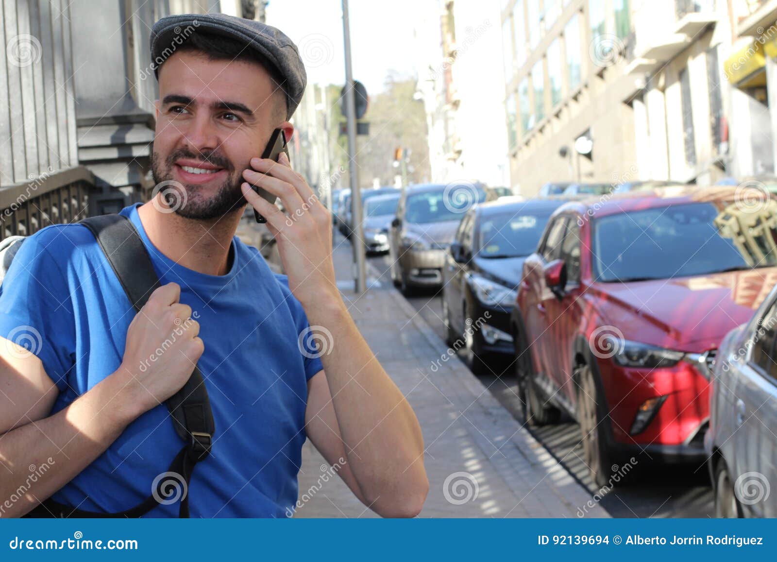 Walking Around the City and Making a Call Stock Photo - Image of ...