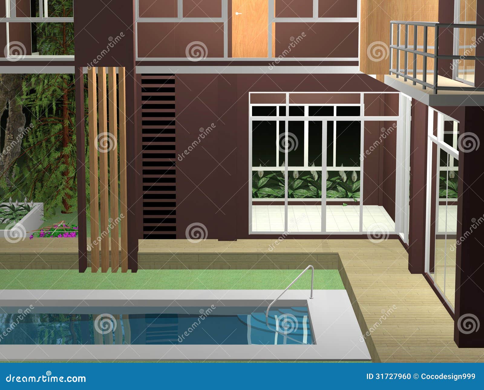 Walking around the house stock illustration. Illustration of background ...