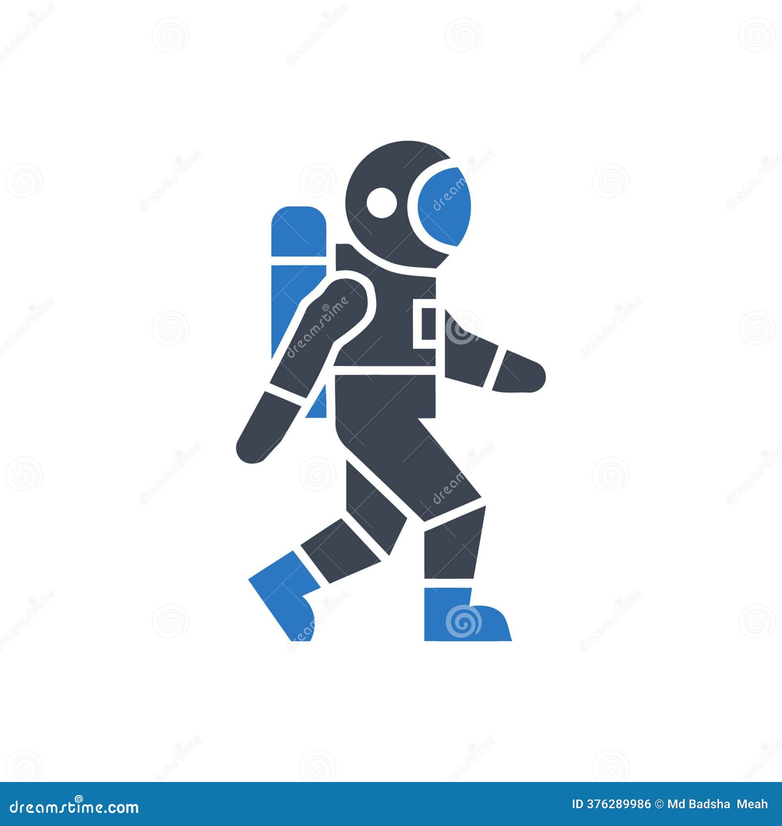 Astronaut Icon. Spacesuit With Black Helmet Glass. Cosmonaut Logo ...