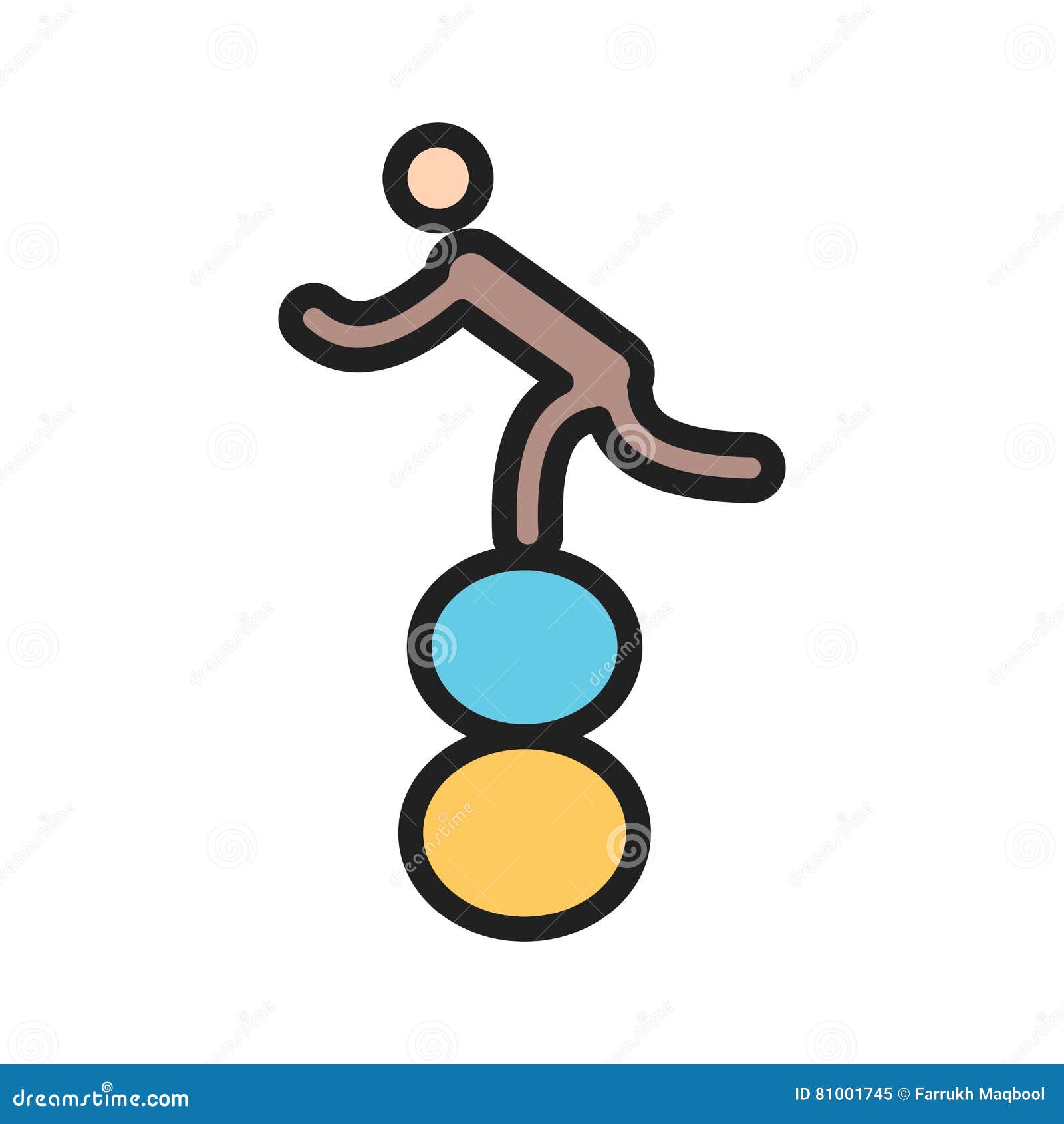 Walking on Balls stock vector. Illustration of ball, colorful - 81001745