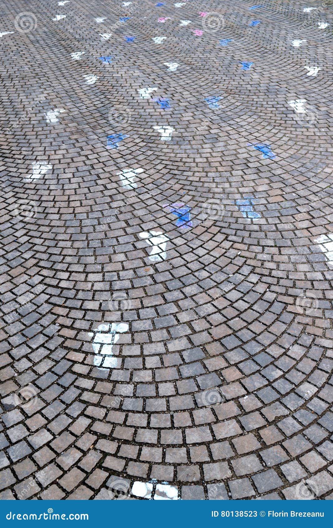 Walking Bare Foot Steps on Rock Side Walk Stock Image - Image of guide ...