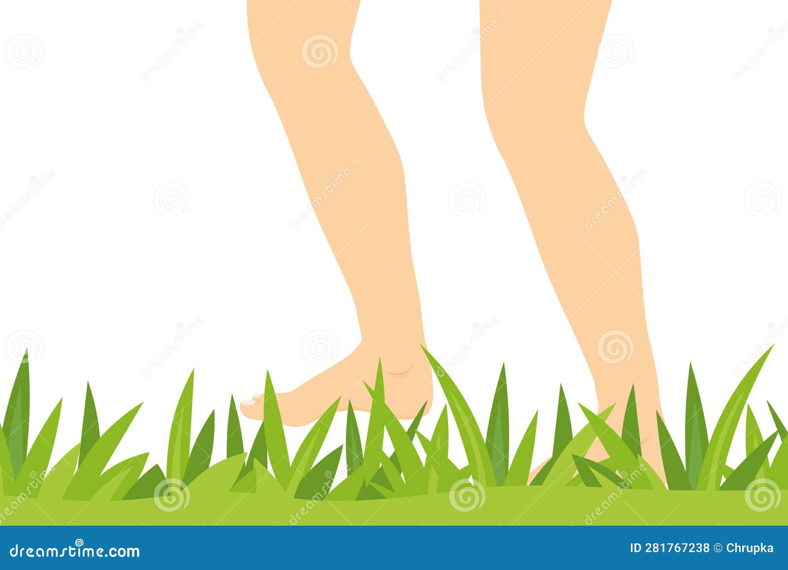Walking Barefoot on the Grass Freedom Summer Relax, Vacation Stock ...
