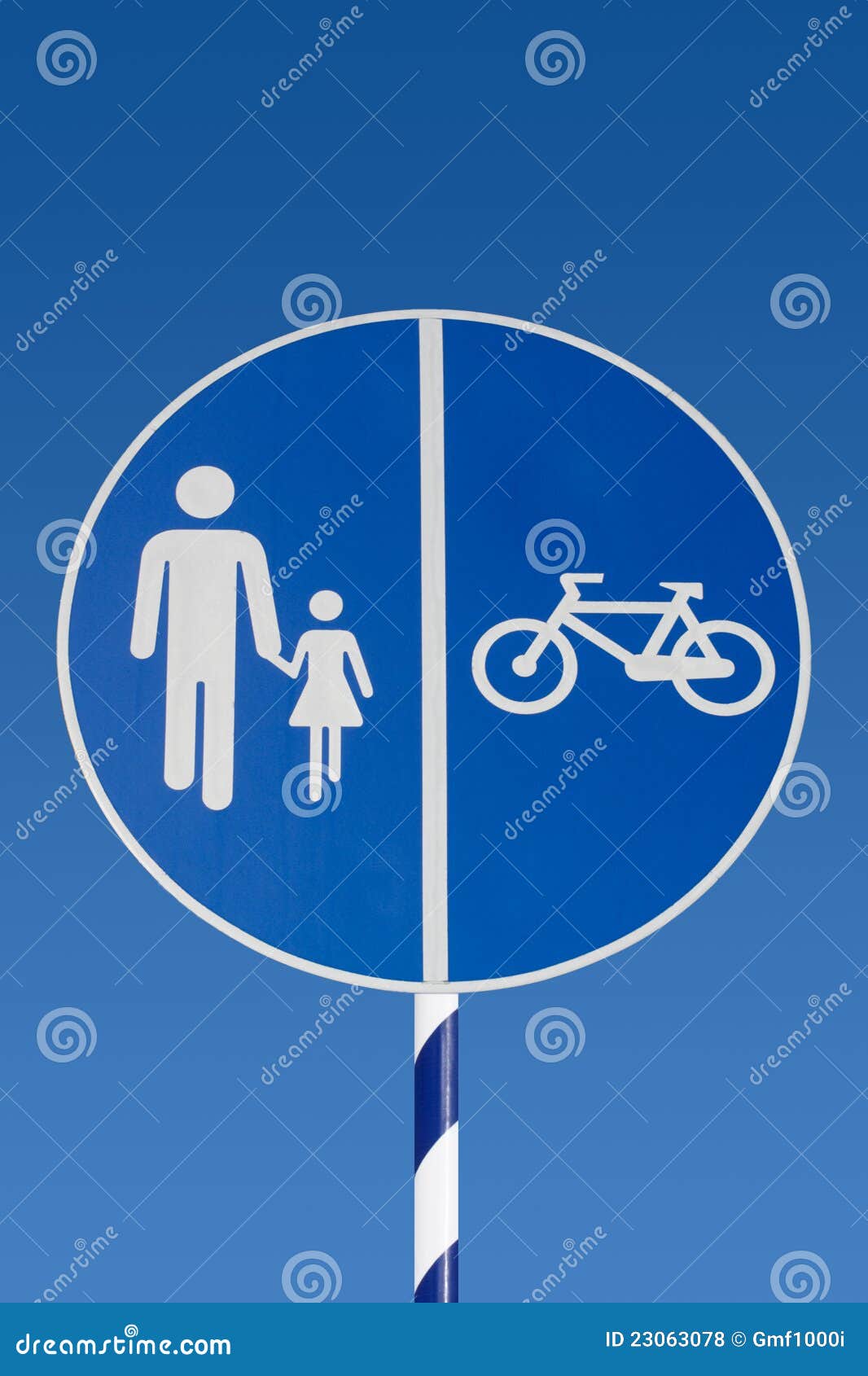 Walking and Bicycle Road Sign Shared Use Path Stock Photo - Image of ...