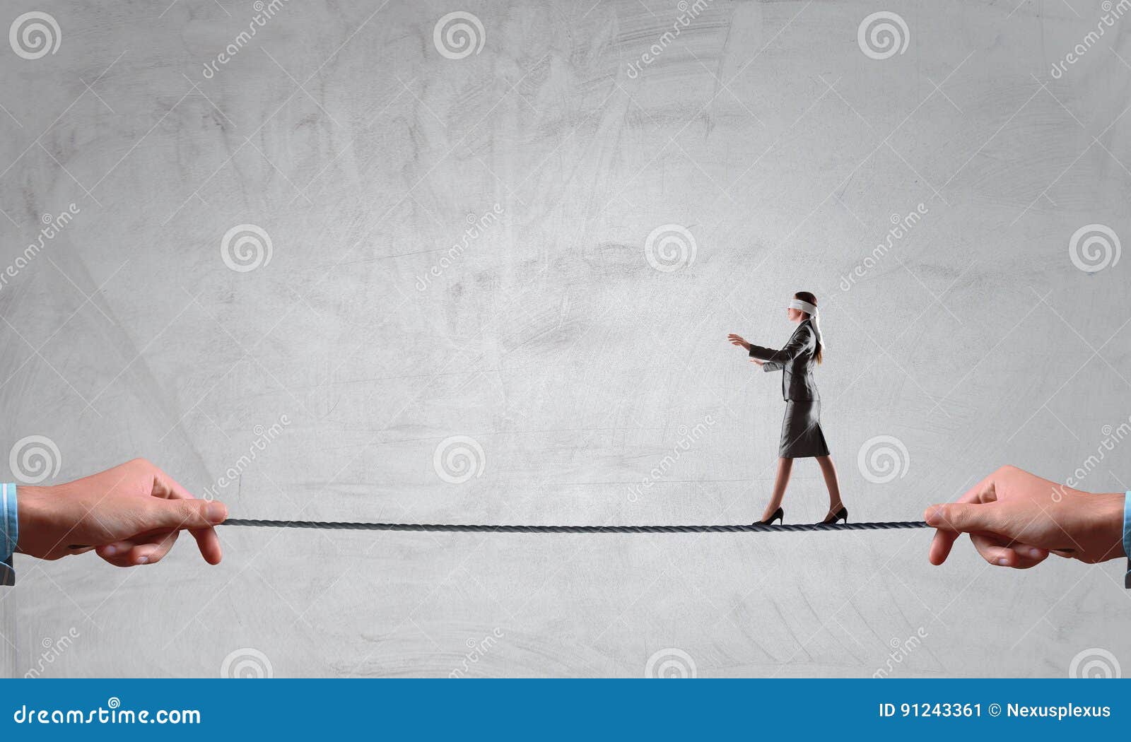 She is walking blindfolded stock image. Image of equilibrium - 91243361