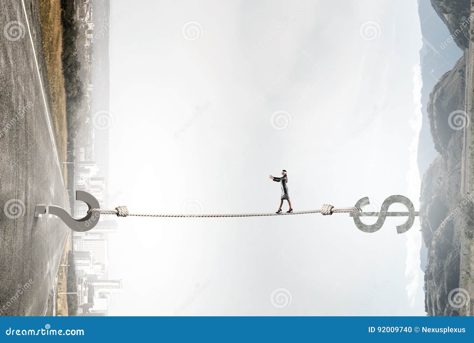 She is walking blindfolded stock photo. Image of fear - 92009740