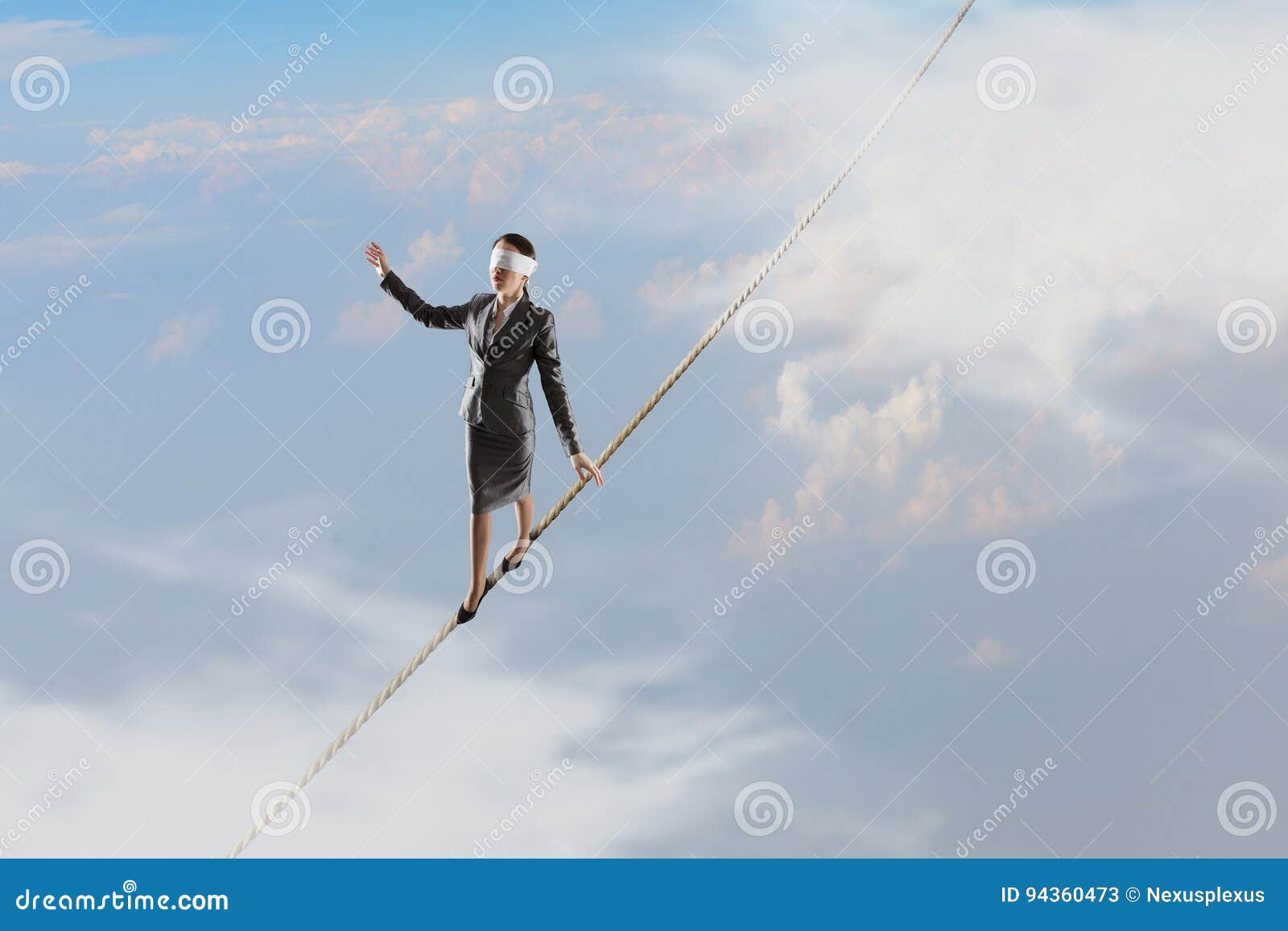 She is walking blindfolded stock image. Image of blindfold - 94360473