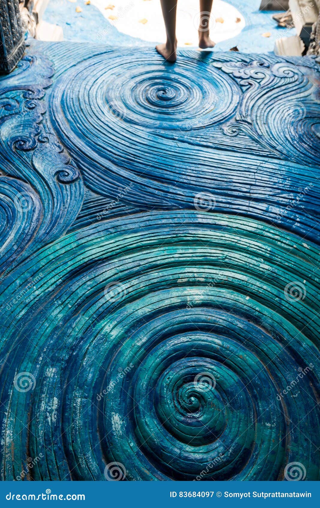 Walking Blue Floor Background Stock Image - Image of blue, beautiful ...