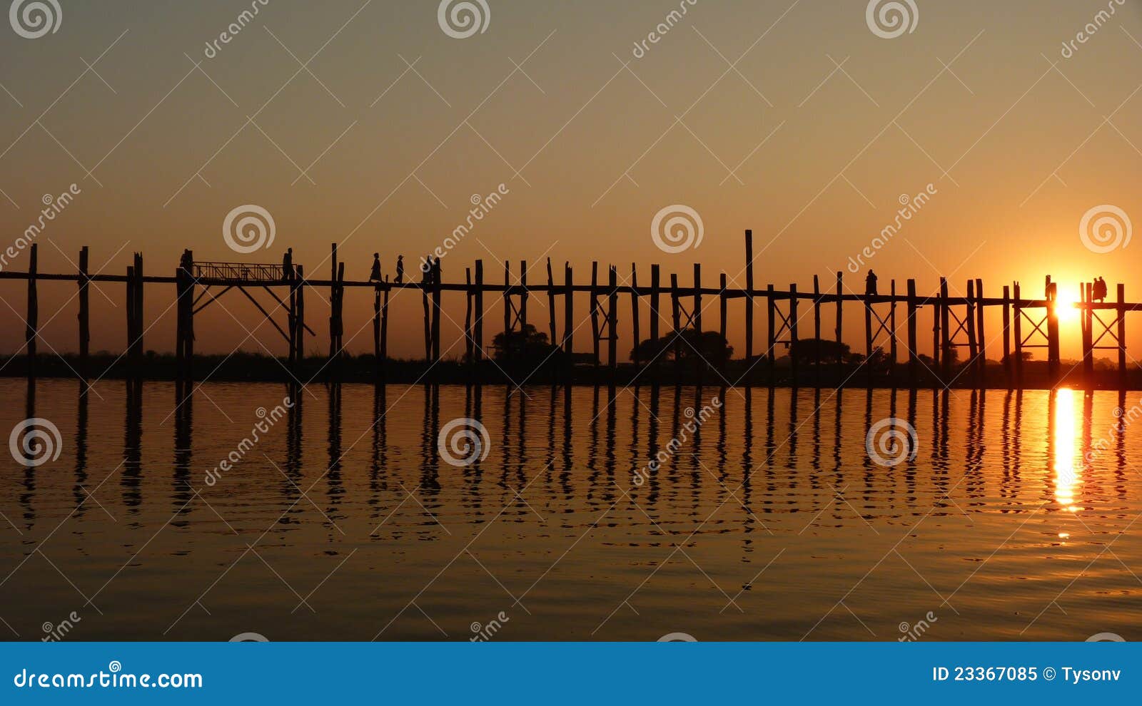 Walking Bridge in Myanmar (Burma) Stock Image - Image of hindu, bridge ...