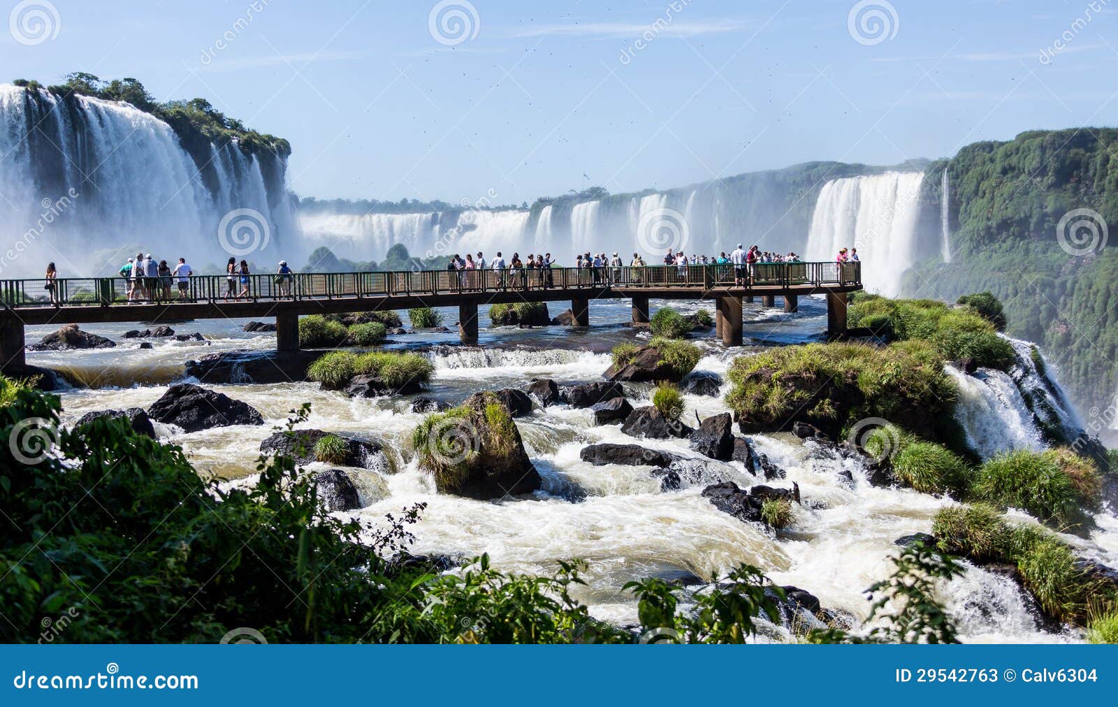 Walking Bridge Overlooking the Brazil Side of Iguassu Falls Editorial ...