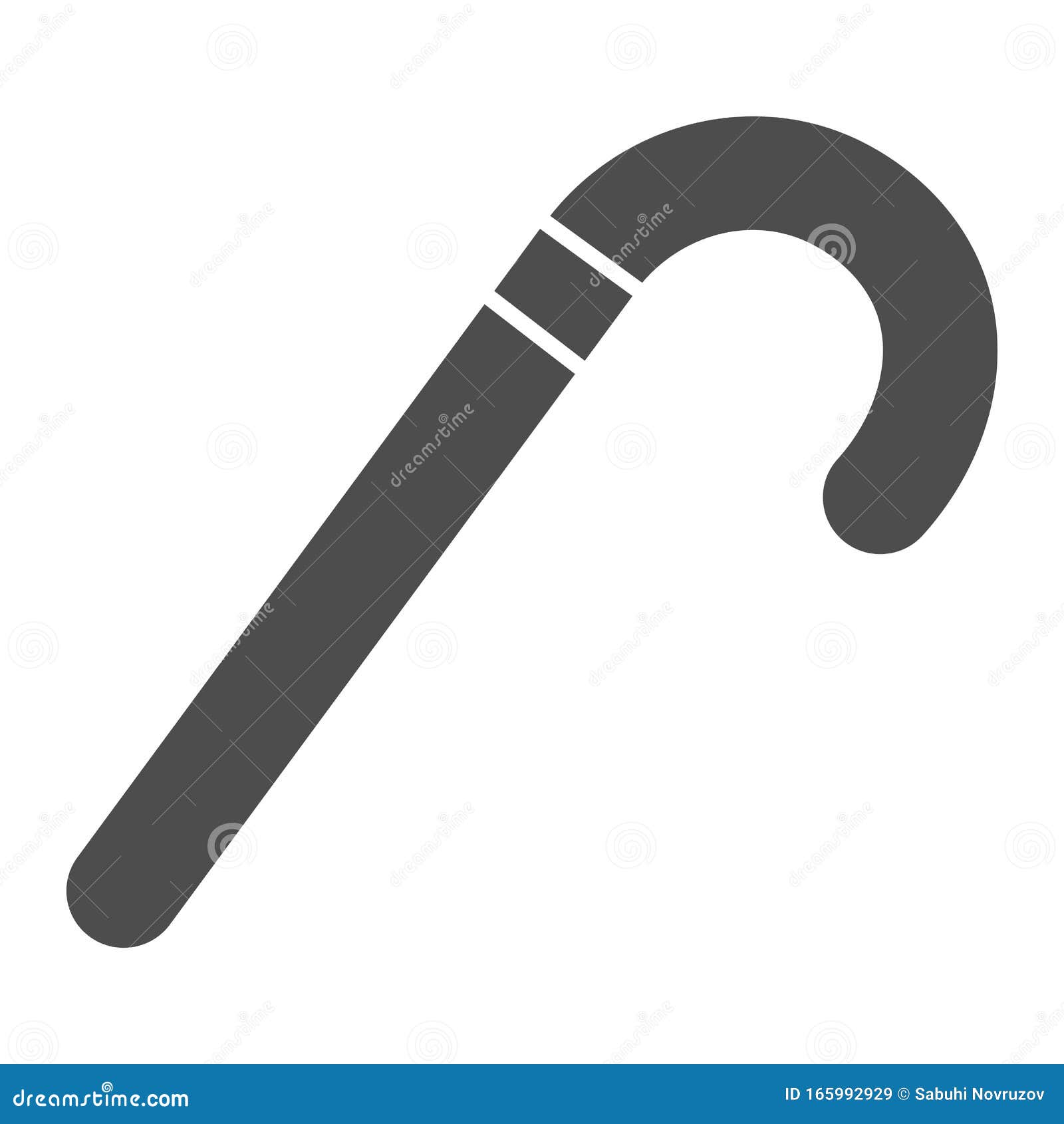 Walking Cane Solid Icon. Stick Vector Illustration Isolated on White ...