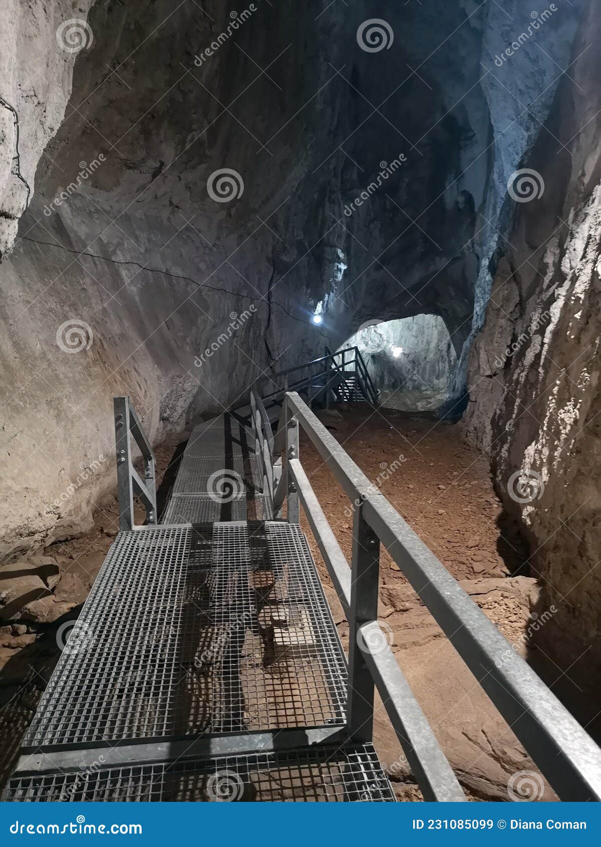 Man Walking Through Cavern Around White Rock In Valley Of Fire State ...
